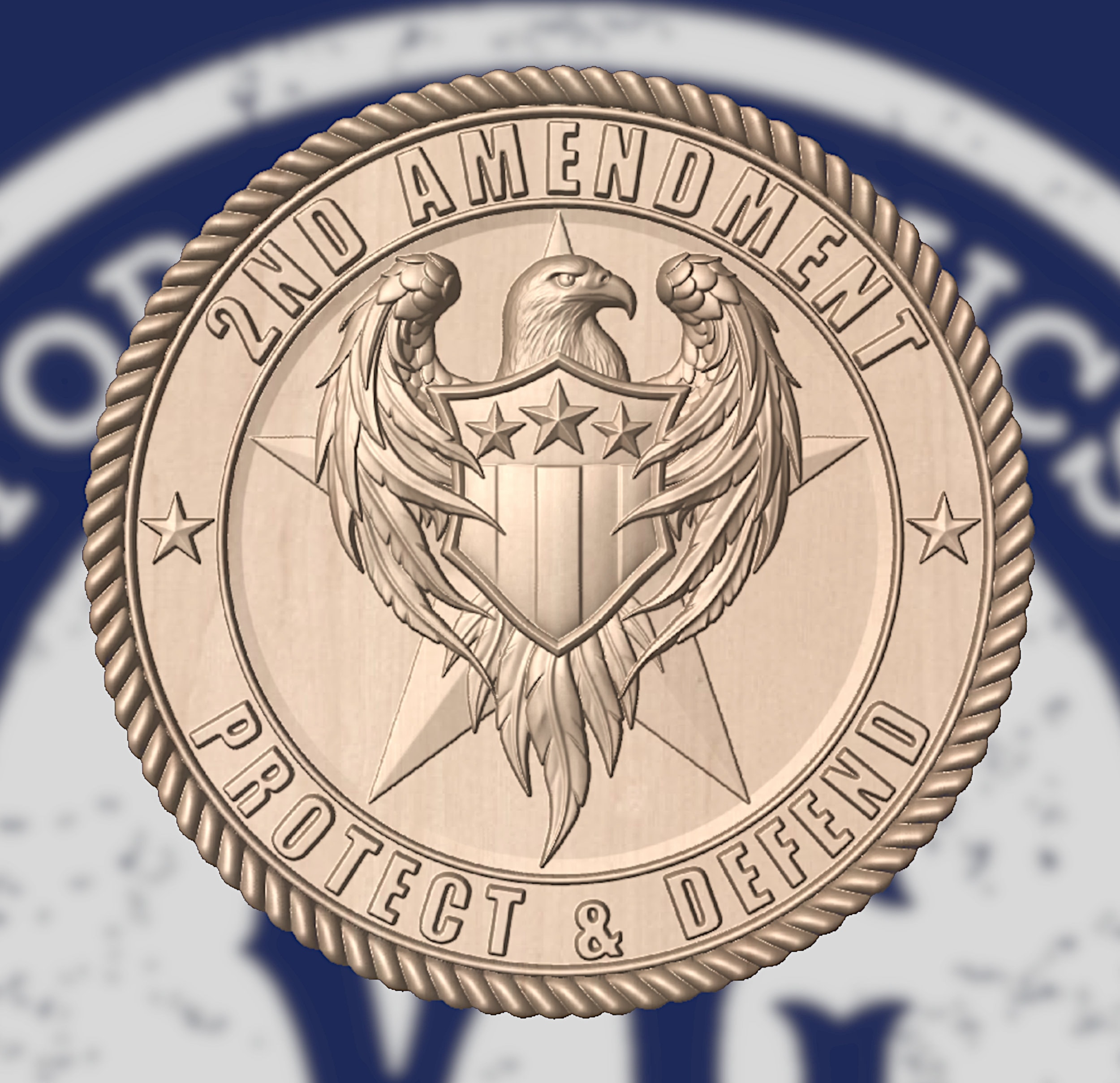 2nd Amendment Seal 3D STL Model for CNC Routers & 3D Printers - Etsy