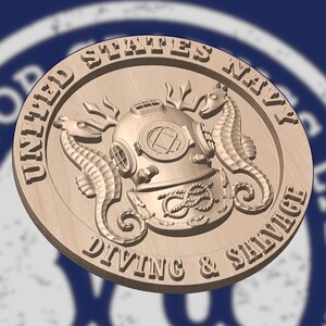 US Military Master Diver Logo 3D STL Model for CNC Routers & 3D ...