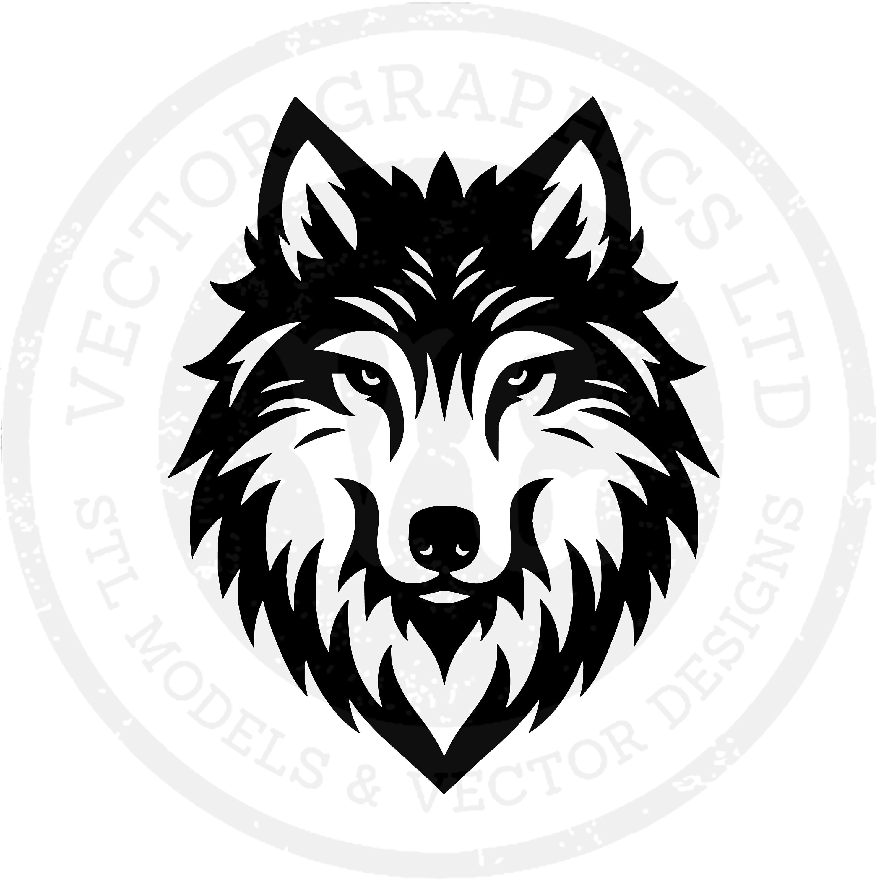 Wolf Face Silhouette Cut Files: Vector Graphic, Multiple Formats, High ...