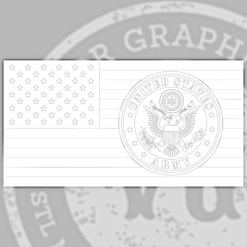 US Military Flag Vector Cut File for CNC Routers, Lasers, Cricut ...