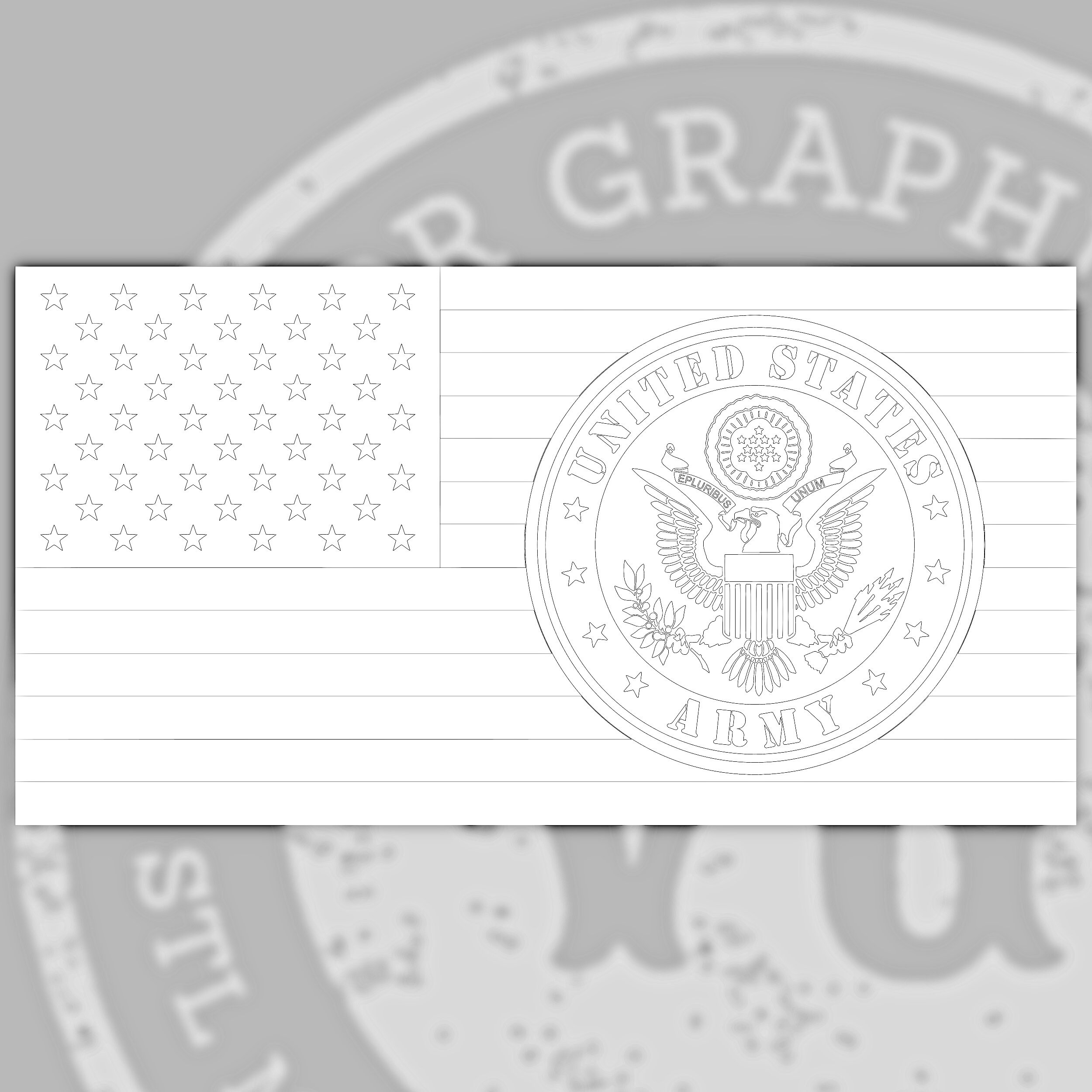 US Military Flag Vector Cut File for CNC Routers, Lasers, Cricut ...