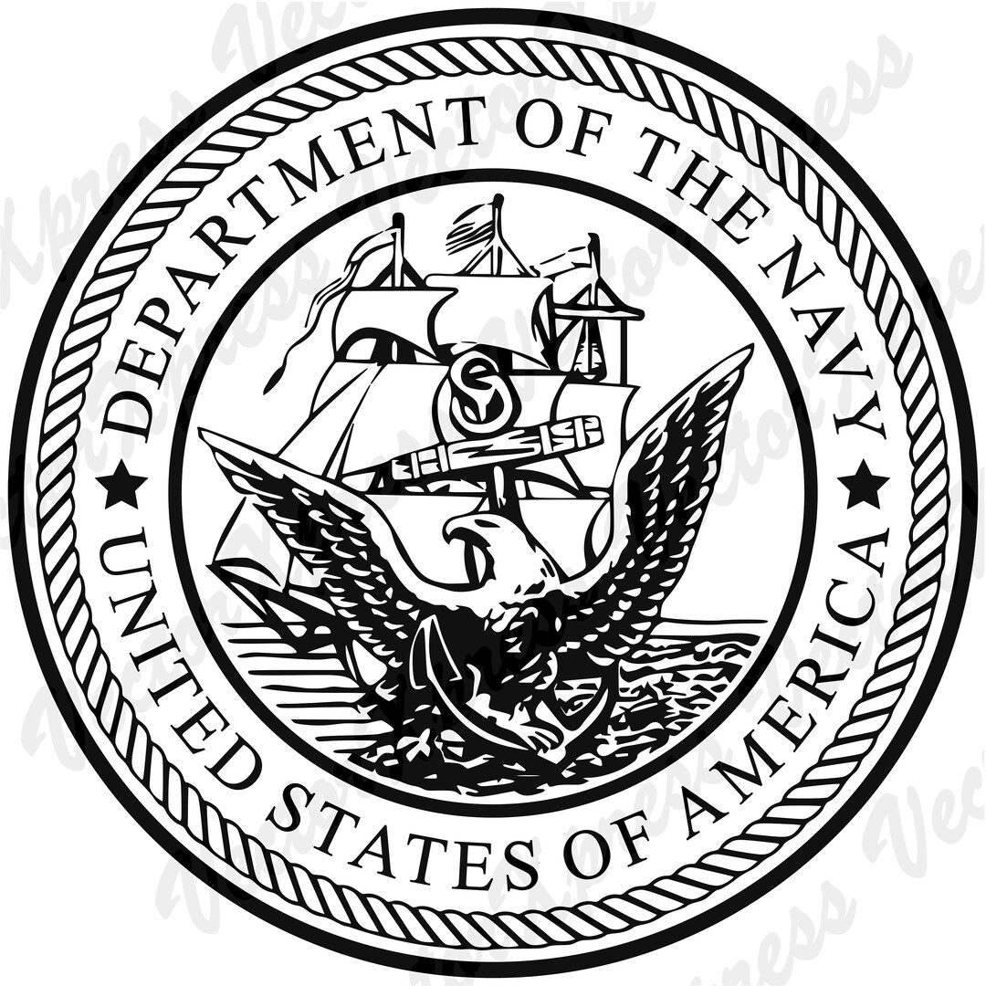 US Military Department Seal Navy Emblem Cut Files: Vector Graphic ...