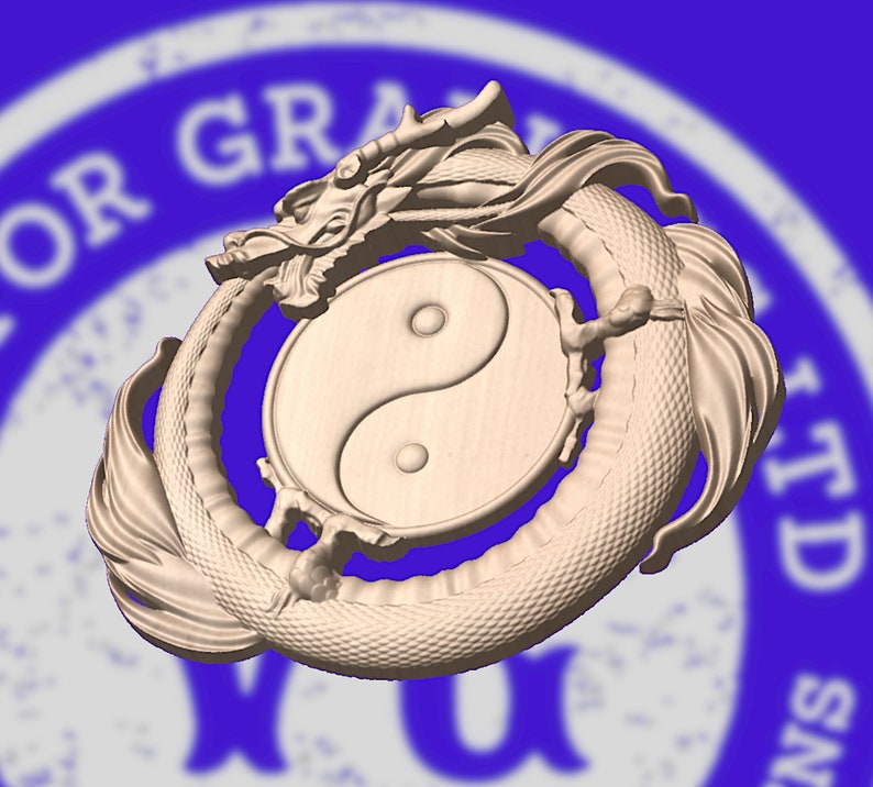 Dragon Yin Yang 3d Stl Model For Cnc Routers And 3d Printers Etsy