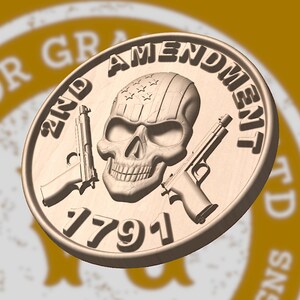 2nd Amendment Skull Seal 3D STL Model for CNC Routers & 3D Printers - Etsy