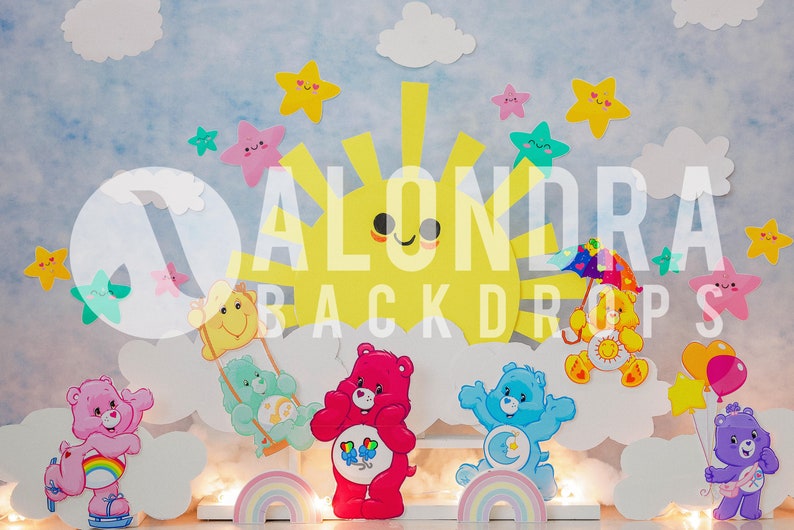 Care Bears-fabric Backdrop-alondra Backdrops - Etsy