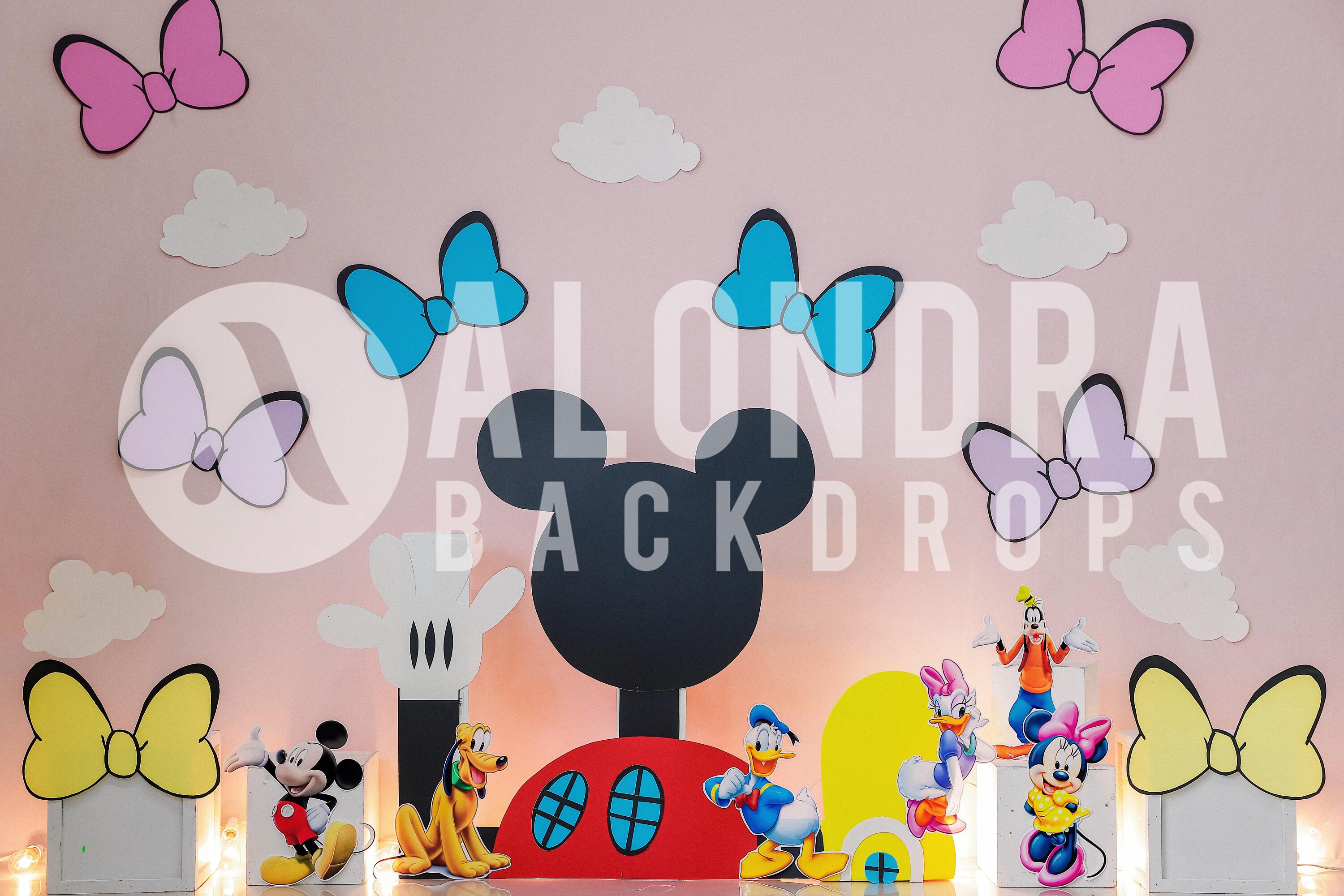 Minnie Mouse Clubhouse-fabric Backdrop-alondra Backdrops - Etsy