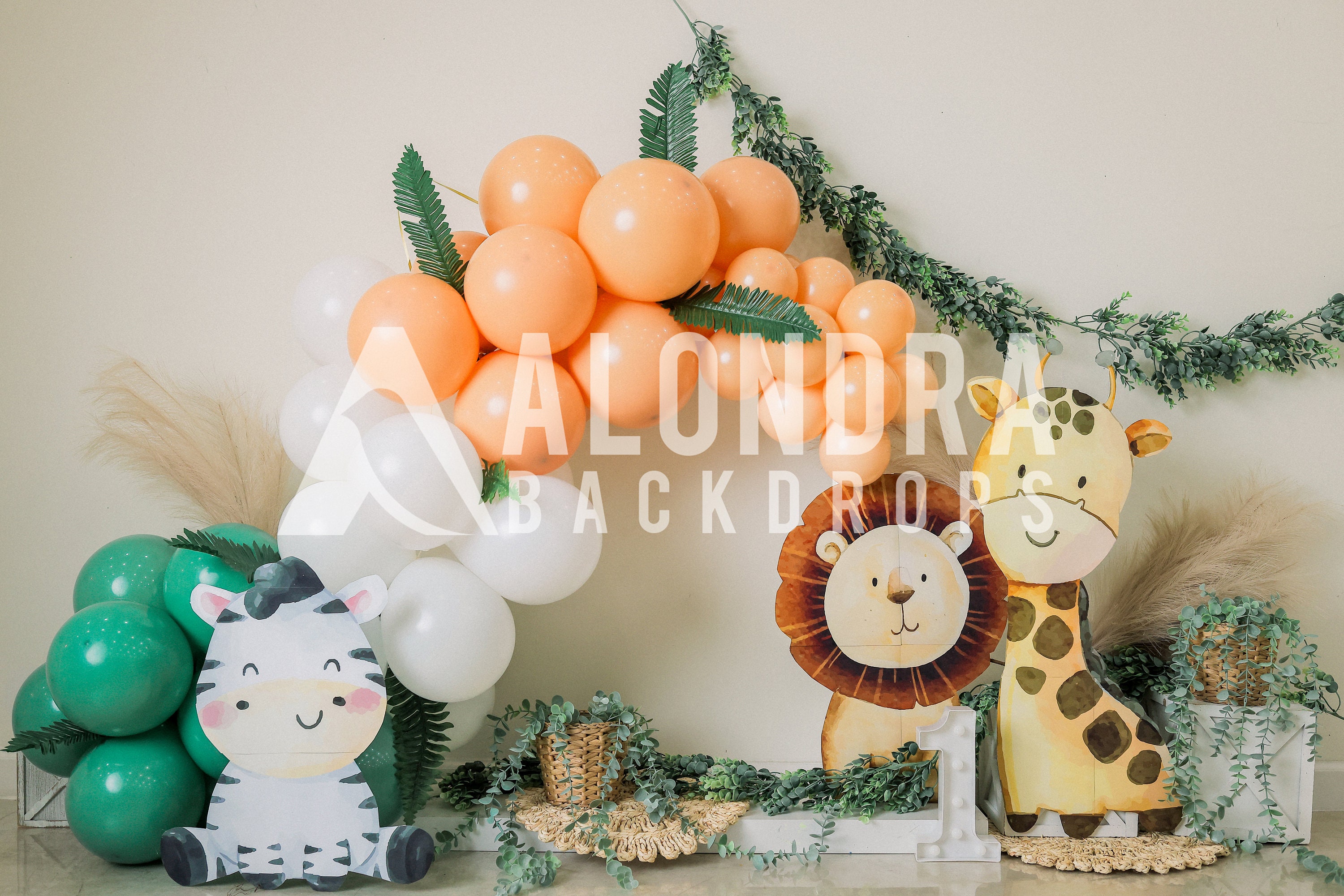 Boho Safari Animals Backdrop - Etsy
