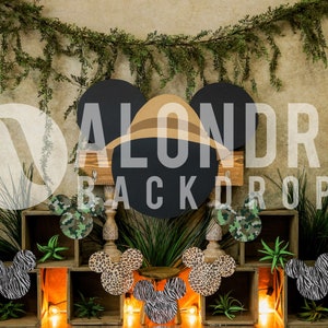 Mickey Mouse Safari-fabric Backdrop-alondra Backdrops - Etsy