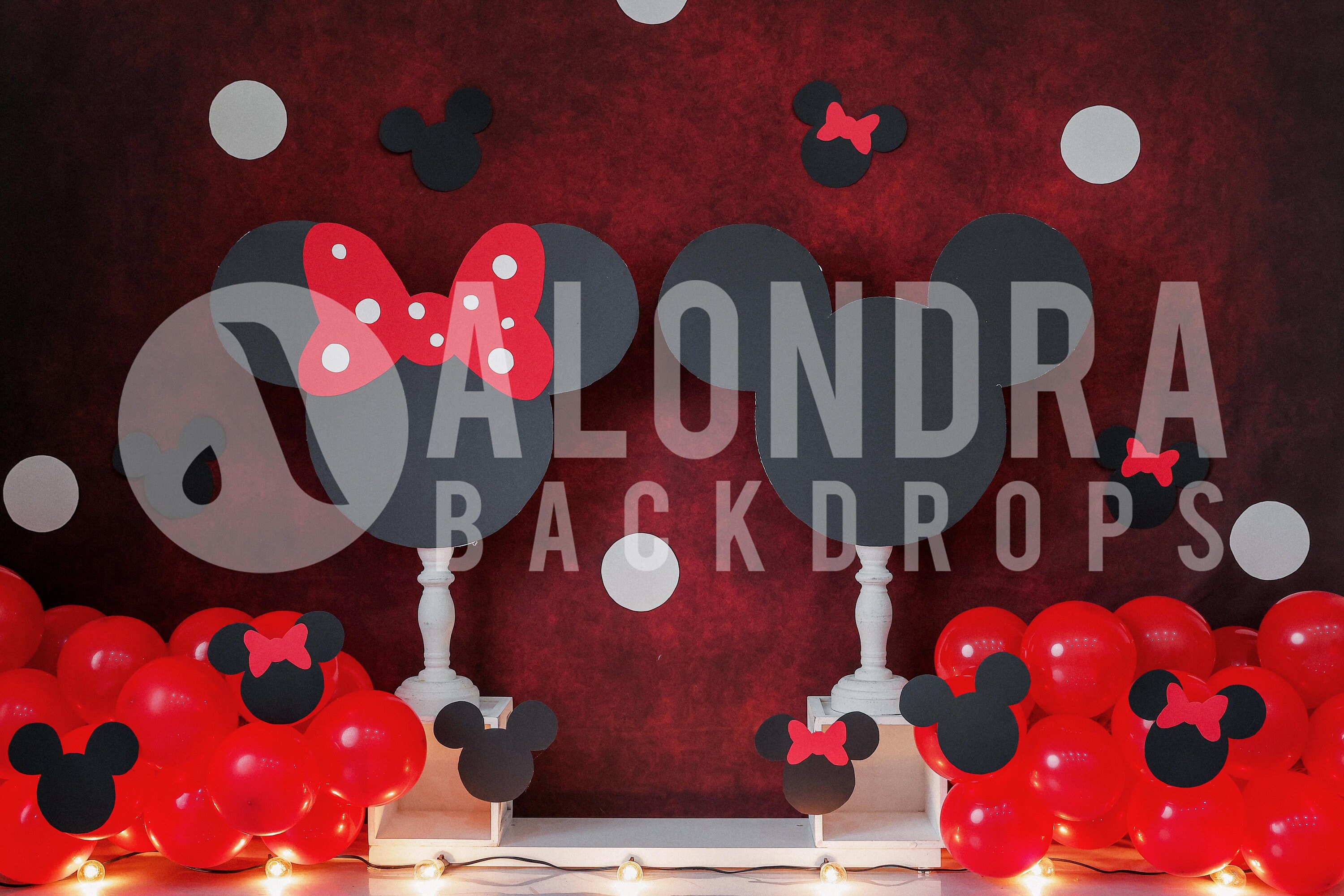 Mickey Mouse and Minnie Mouse-fabric Backdrop-alondra Backdrops - Etsy