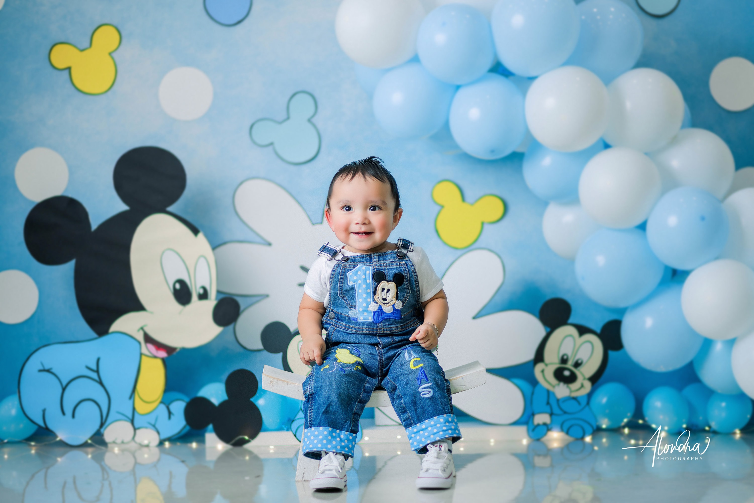 Blue Baby Mickey Mouse-fabric Backdrop-alondra Backdrops - Etsy