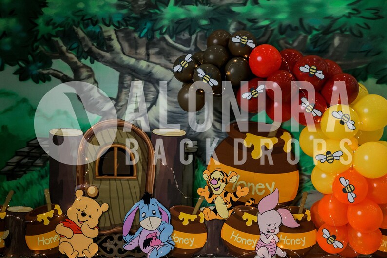 Winnie the Pooh-fabric Backdrop-alondra Backdrops - Etsy