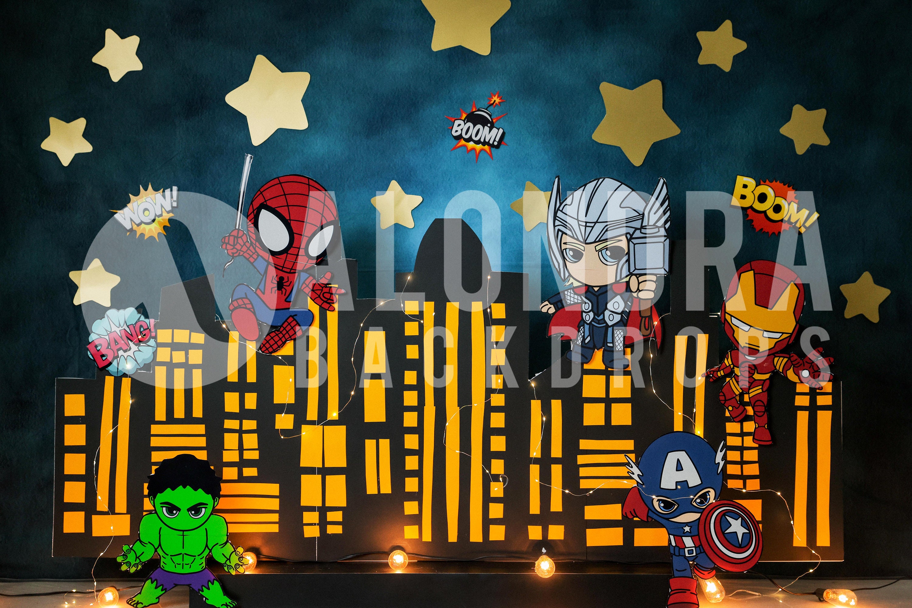 Avengers-hero-fabric Backdrop-alondra Backdrops - Etsy