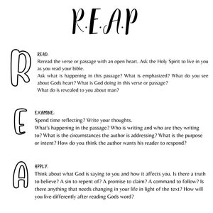 R.E.A.P & S.O.A.P Bible Study Method Print Out - Etsy