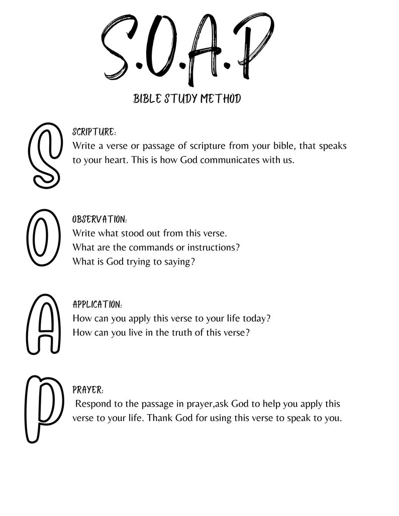 R.E.A.P & S.O.A.P Bible Study Method Print Out - Etsy