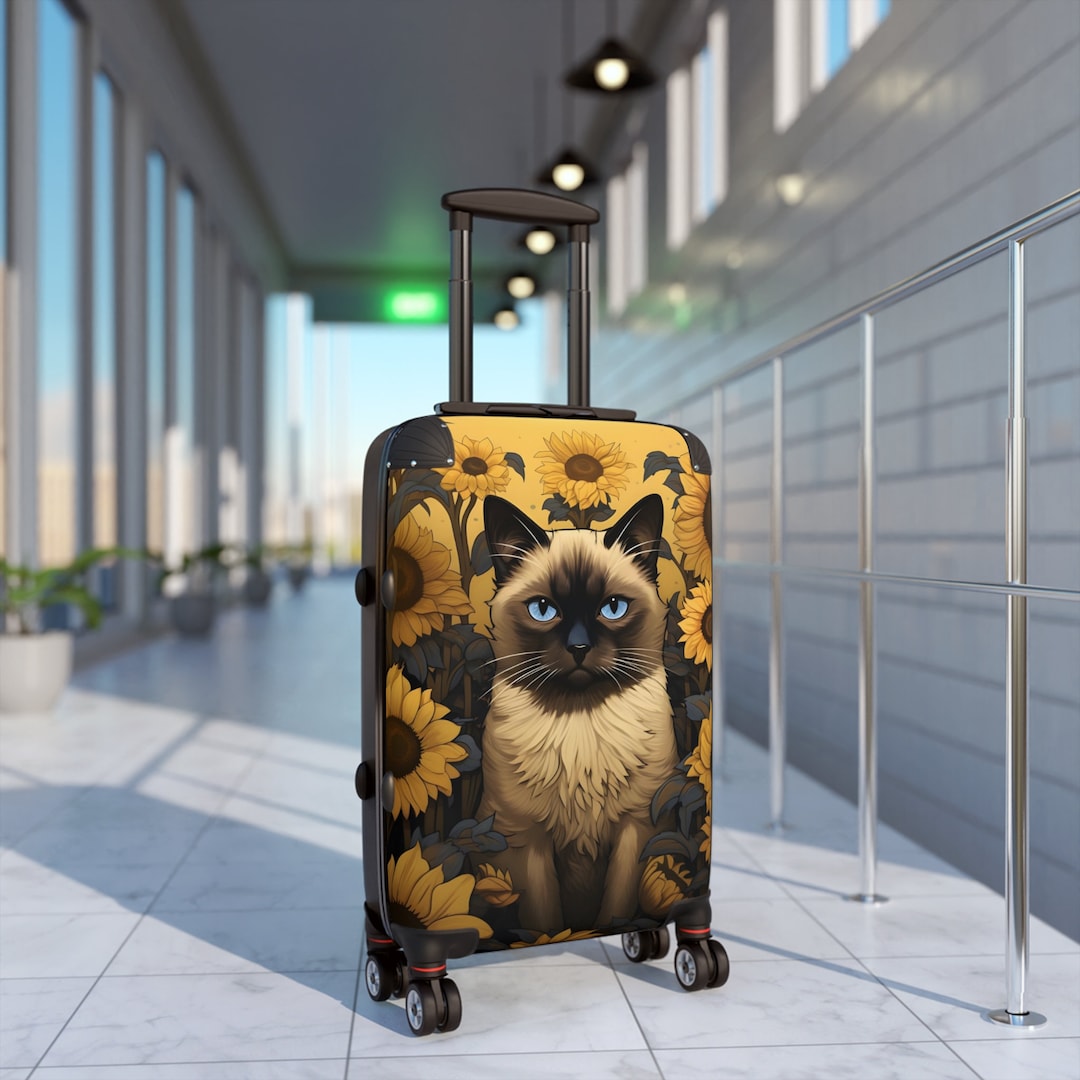 Siamese Cat and Sunflowers Suitcase - Etsy