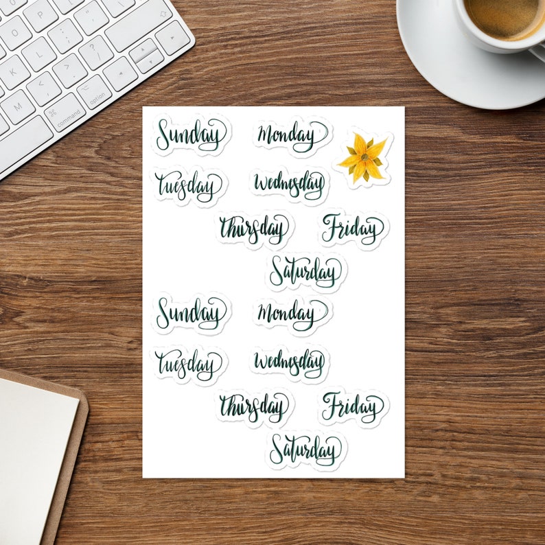 Day of the Week Sticker Sheet - Etsy