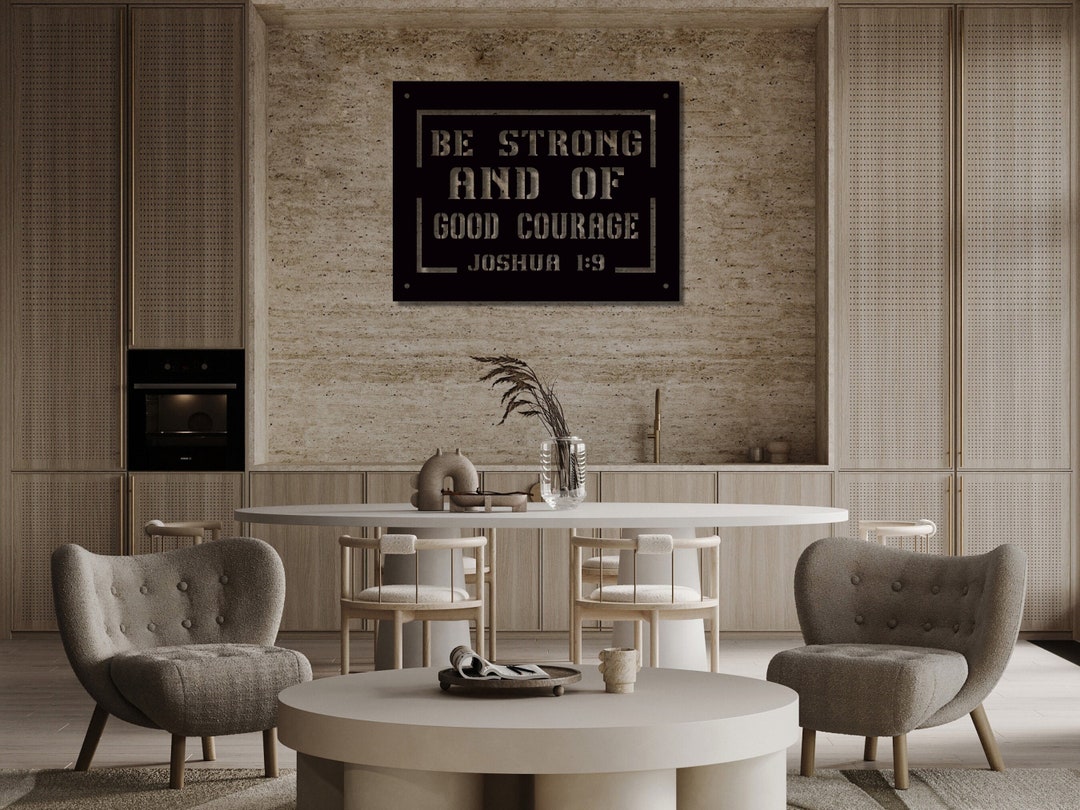Joshua 1:9 Metal Bible Verse Cutout | A Christian Metal Artwork for ...