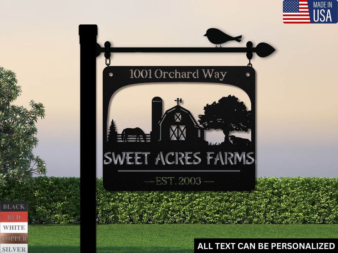 Personalized Metal Farm Sign: Rustic Barn Decor - Etsy