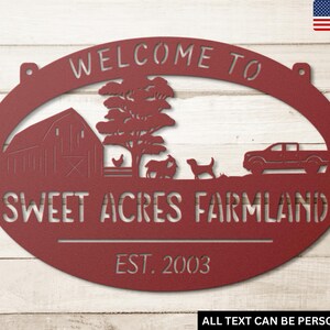 Personalized Metal Farm Sign: Weatherproof Barn Decor - Etsy