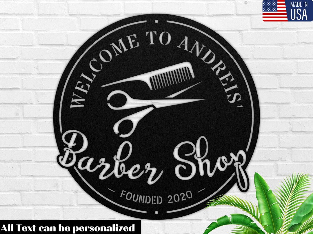Custom Metal Sign for Barber Shop| Custom Barber Shop Metal Wall Art ...