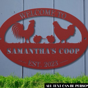Metal Chicken Coop Sign| A Personalized Chicken Farm Sign| A Metal Hen ...