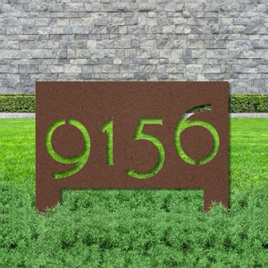 Weatherproof Metal House Number Yard Sign Simple Lawn Address Sign With ...