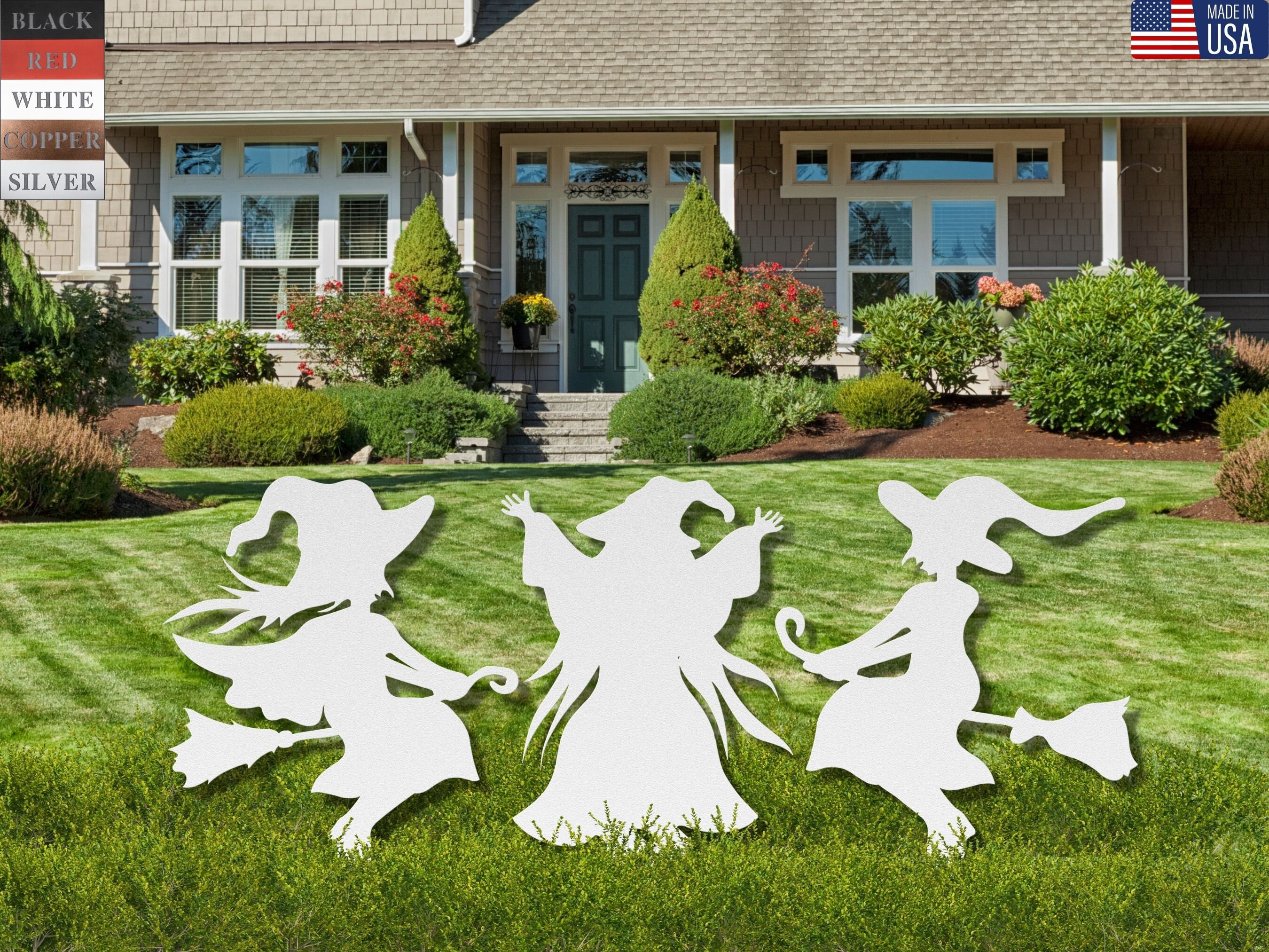 Set of 3 Metal Halloween Witches Signs With Stakes Perfect - Etsy