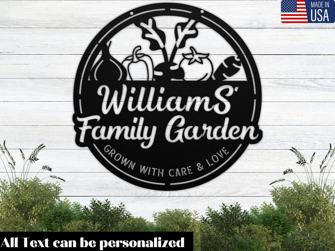 Metal Vegetable Garden Sign| Custom Metal Hanging Sign for Gardening ...