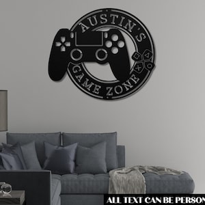 Metal Game Room Sign| Personalized Gift for Gamer| Custom Game Room ...