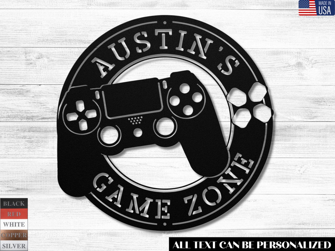 Metal Game Room Sign| Personalized Gift for Gamer| Custom Game Room ...