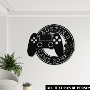 Metal Game Room Sign| Personalized Gift for Gamer| Custom Game Room ...