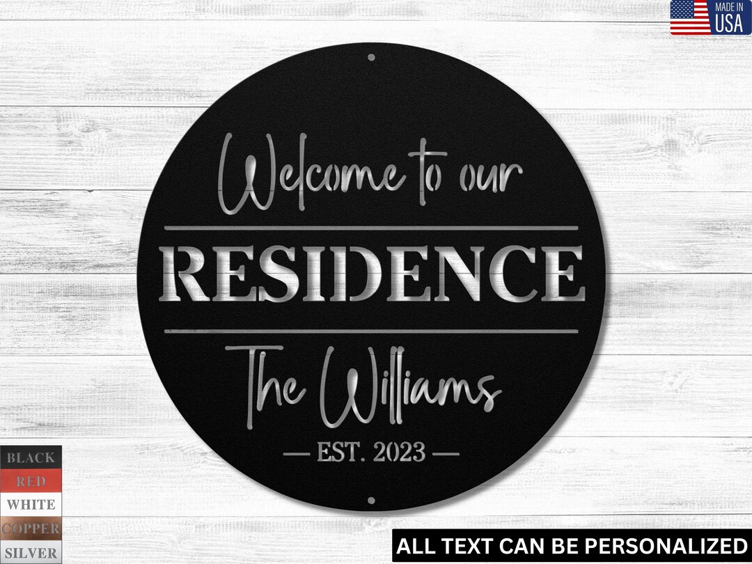 Personalized Metal Welcome Sign: Family Name, Established Year - Etsy