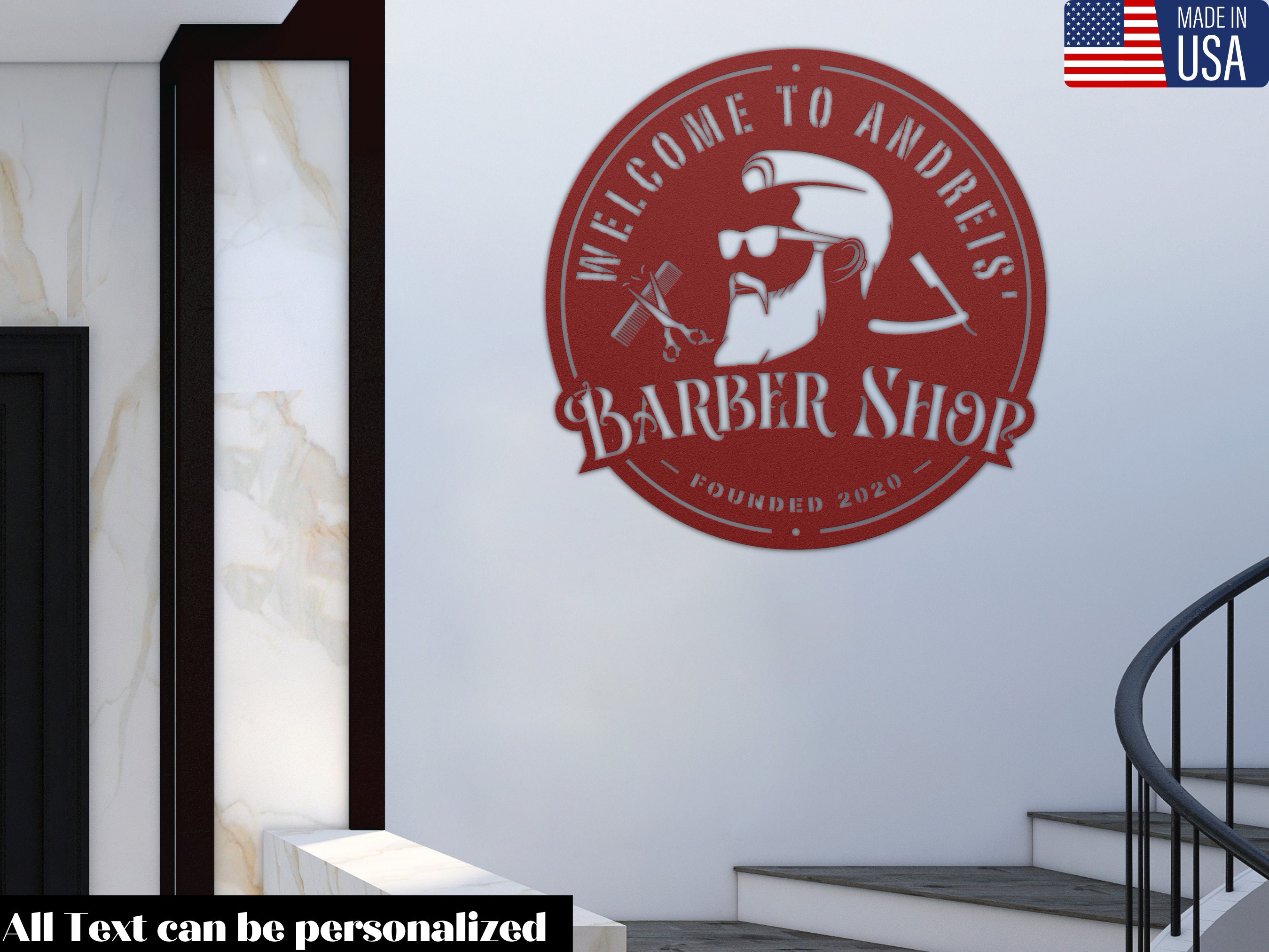 Custom Metal Sign for Barber Shop Custom Barber Shop Metal - Etsy