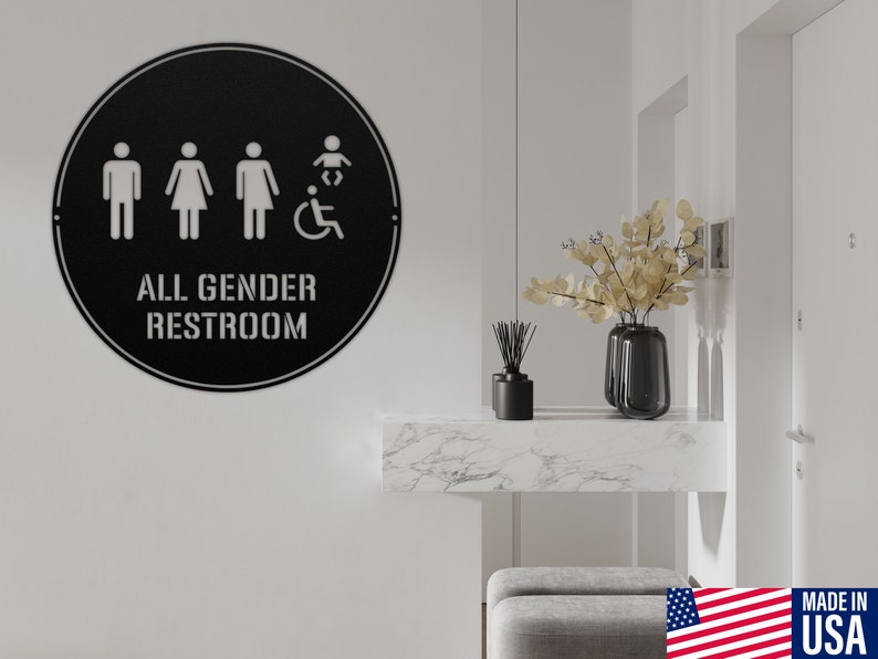 Metal All Gender Family Restroom Sign Inclusive Restroom - Etsy