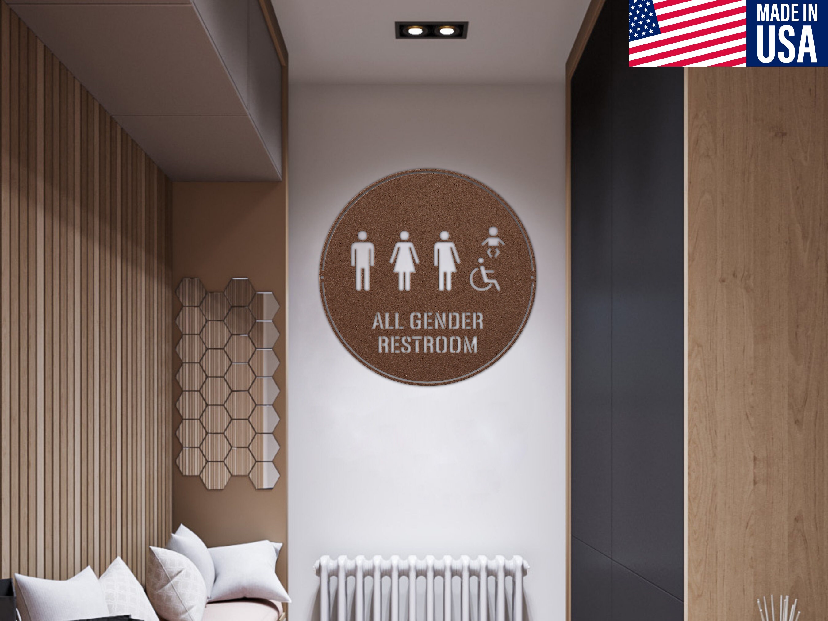 Metal All Gender Family Restroom Sign Inclusive Restroom - Etsy