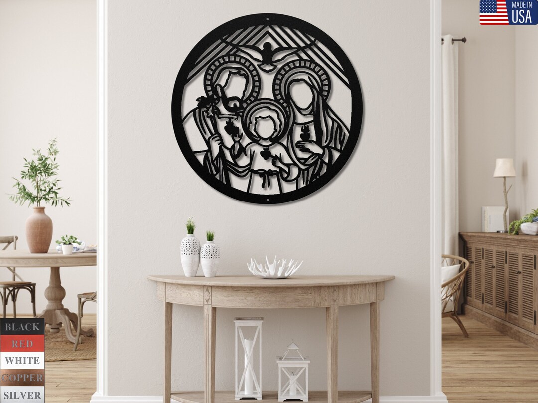 Holy Family Metal Wall Art| Holy Family's Three Sacred Hearts Artwork ...