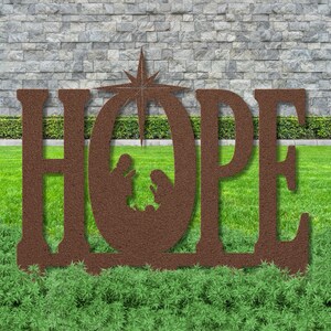Weatherproof Metal HOPE Letters Sign With Nativity Scene Outdoor ...