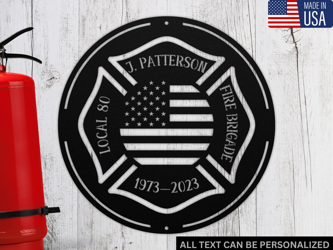Fireman Metal Sign Personalized| Metal Wall Art for Firefighters ...