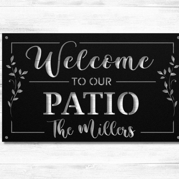 Welcome to Our Patio Sign - Etsy