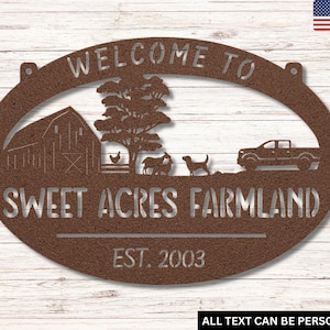 Personalized Metal Farm Sign: Weatherproof Barn Decor - Etsy