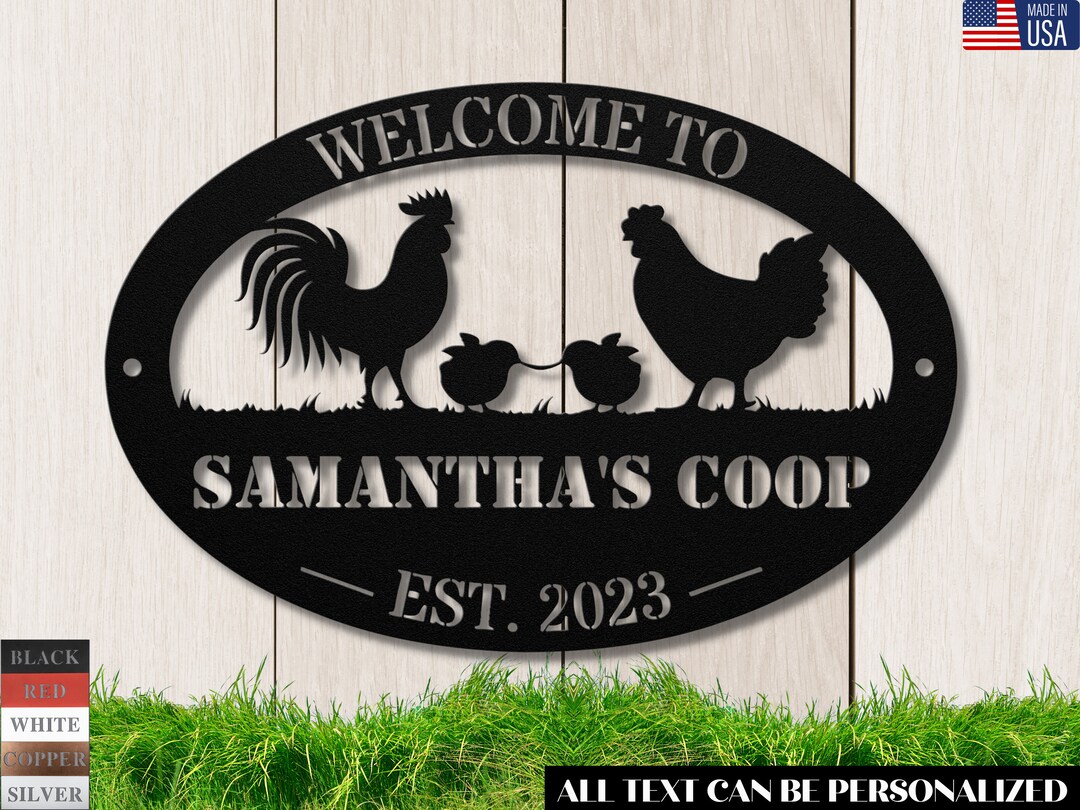 Metal Chicken Coop Sign| A Personalized Chicken Farm Sign| A Metal Hen ...