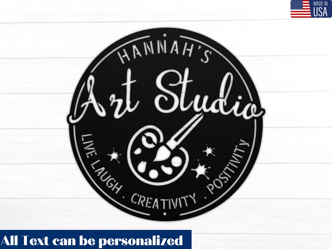 Metal Art Studio Sign| Personalized Art Gallery Wall Decor| Custom Gift ...