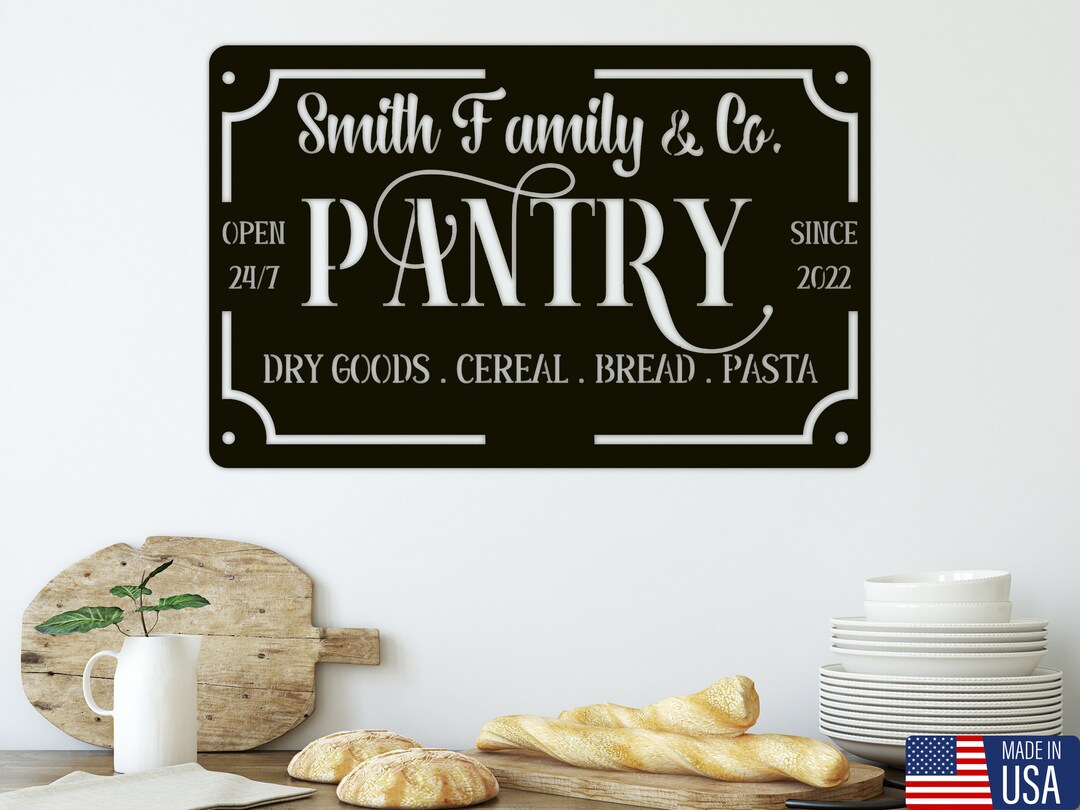 Pantry Metal Sign for Wall| Personalized Pantry Door Decor| Custom ...