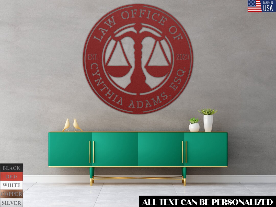 Metal Lawyers Sign|personalized Wall Decors for Law Offices|custom Law ...