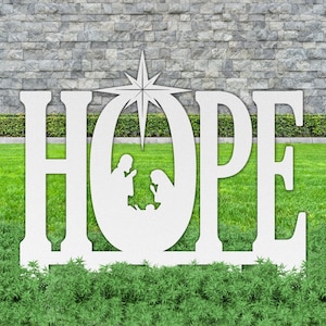 Weatherproof Metal HOPE Letters Sign With Nativity Scene Outdoor ...