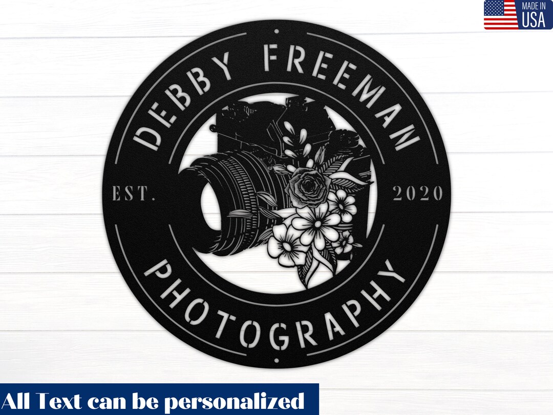 Metal Photo Studio Sign| Personalized Metal Wall Decor for Photography ...