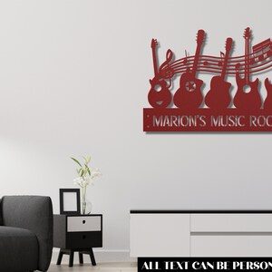 Personalized Metal Guitar Music Room Sign: Laser Cut Art - Etsy