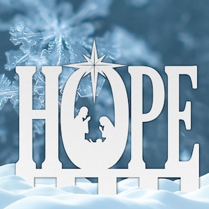 Weatherproof Metal HOPE Letters Sign With Nativity Scene Outdoor ...