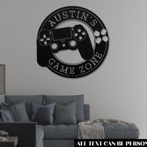 Metal Game Room Sign| Personalized Gift for Gamer| Custom Game Room ...