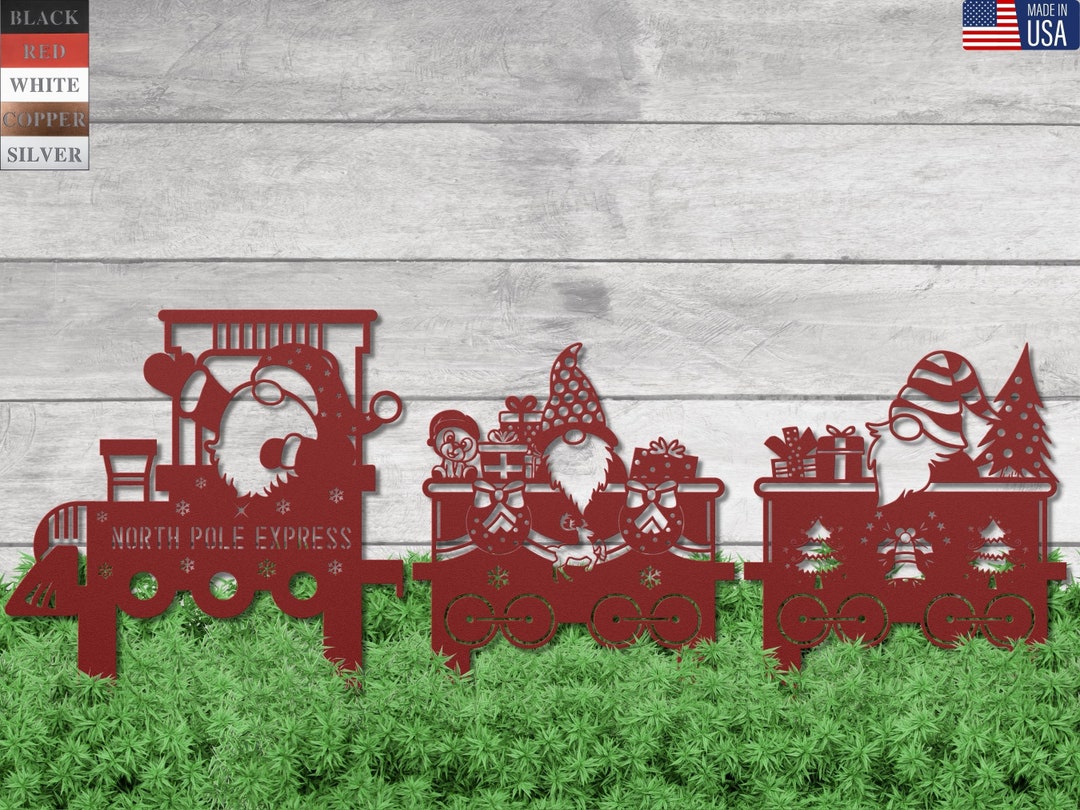 Metal Christmas Train Trio With Stakes for Outdoor Decoration|whimsical ...